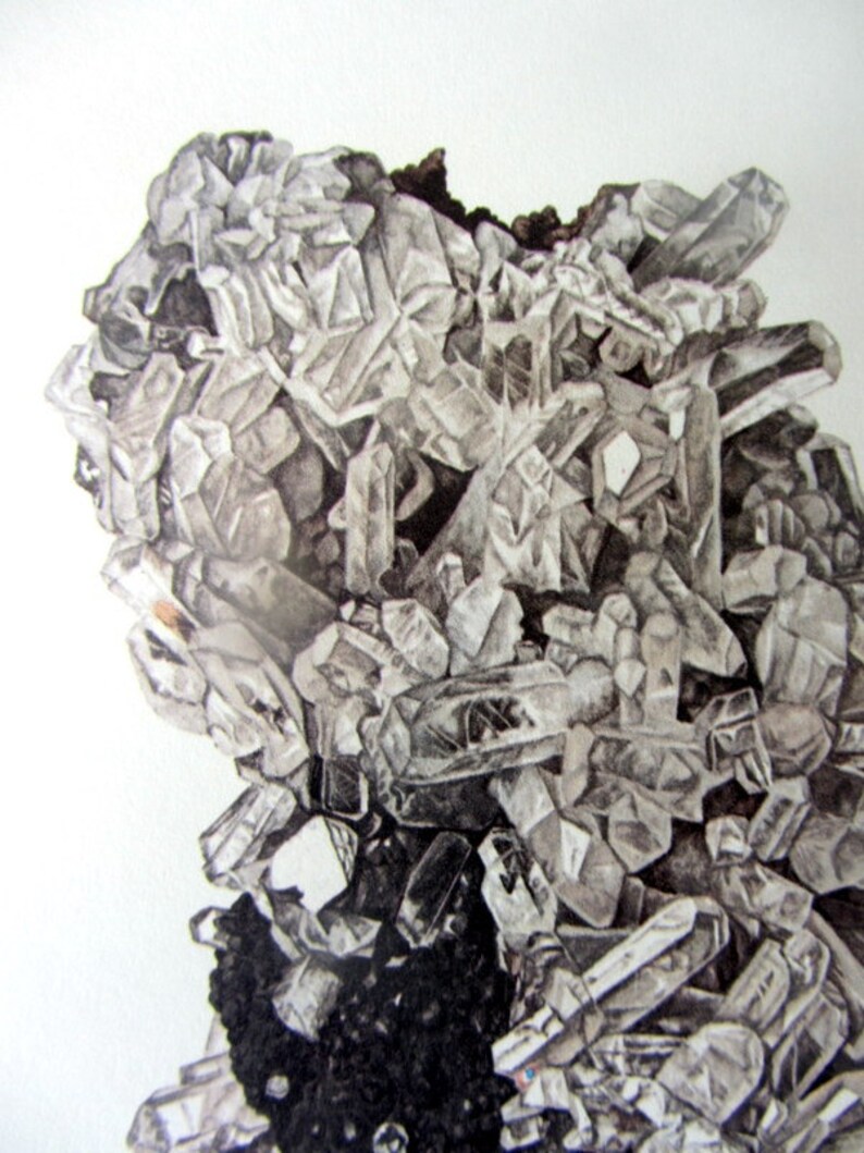 CALCITE MINERAL, 1967 Vintage Lithograph Print , Antique Color ...