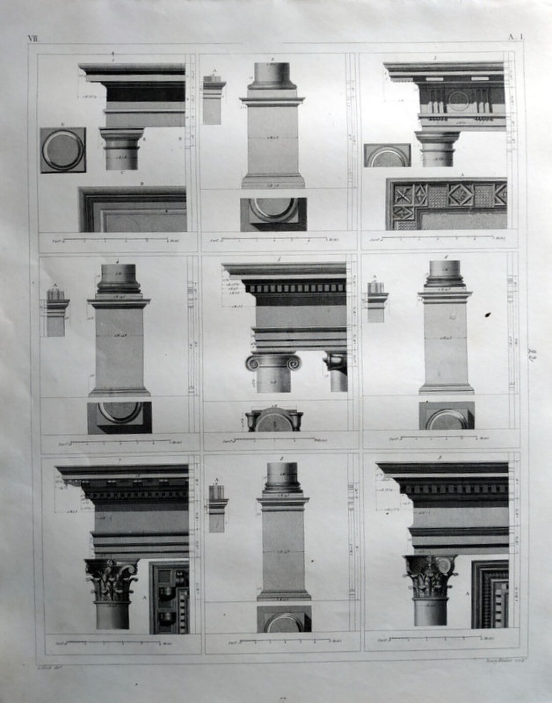 Antique Orders of Ancient Greek Architecture Engraving 1849 - Etsy