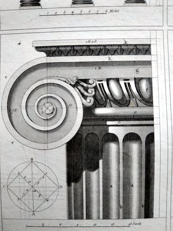 Antique Greek Architecture ART Engraving 1849 Doric Ionic - Etsy