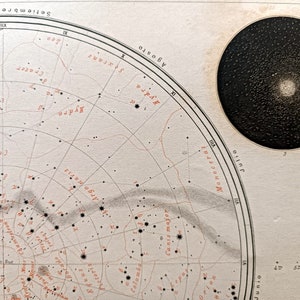 1880 Antique Constellation Sky Chart Engraving Southern Hemisphere ...
