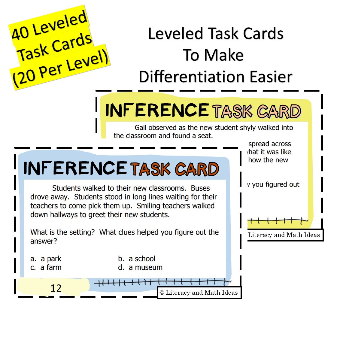 Leveled Inference Task Cards, Games, and Activities - Etsy