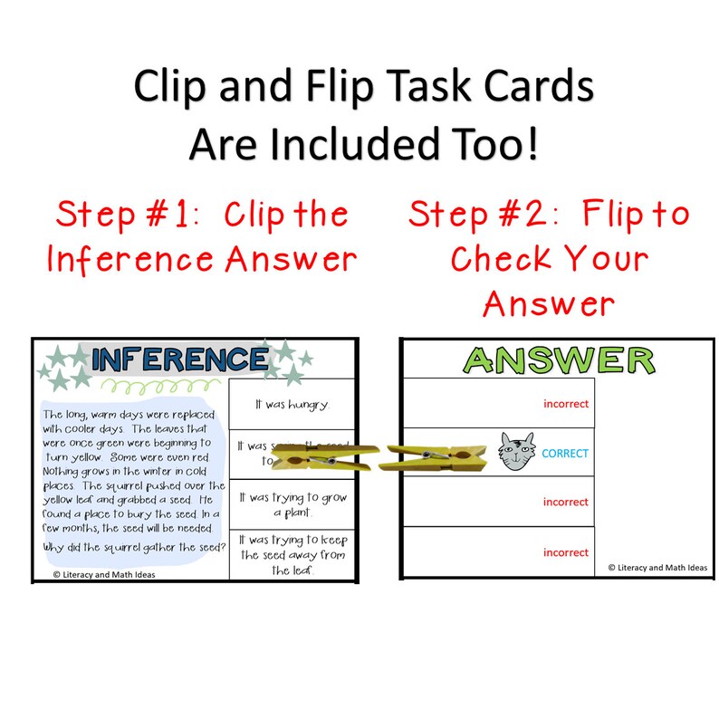 Leveled Inference Task Cards Games and Activities - Etsy