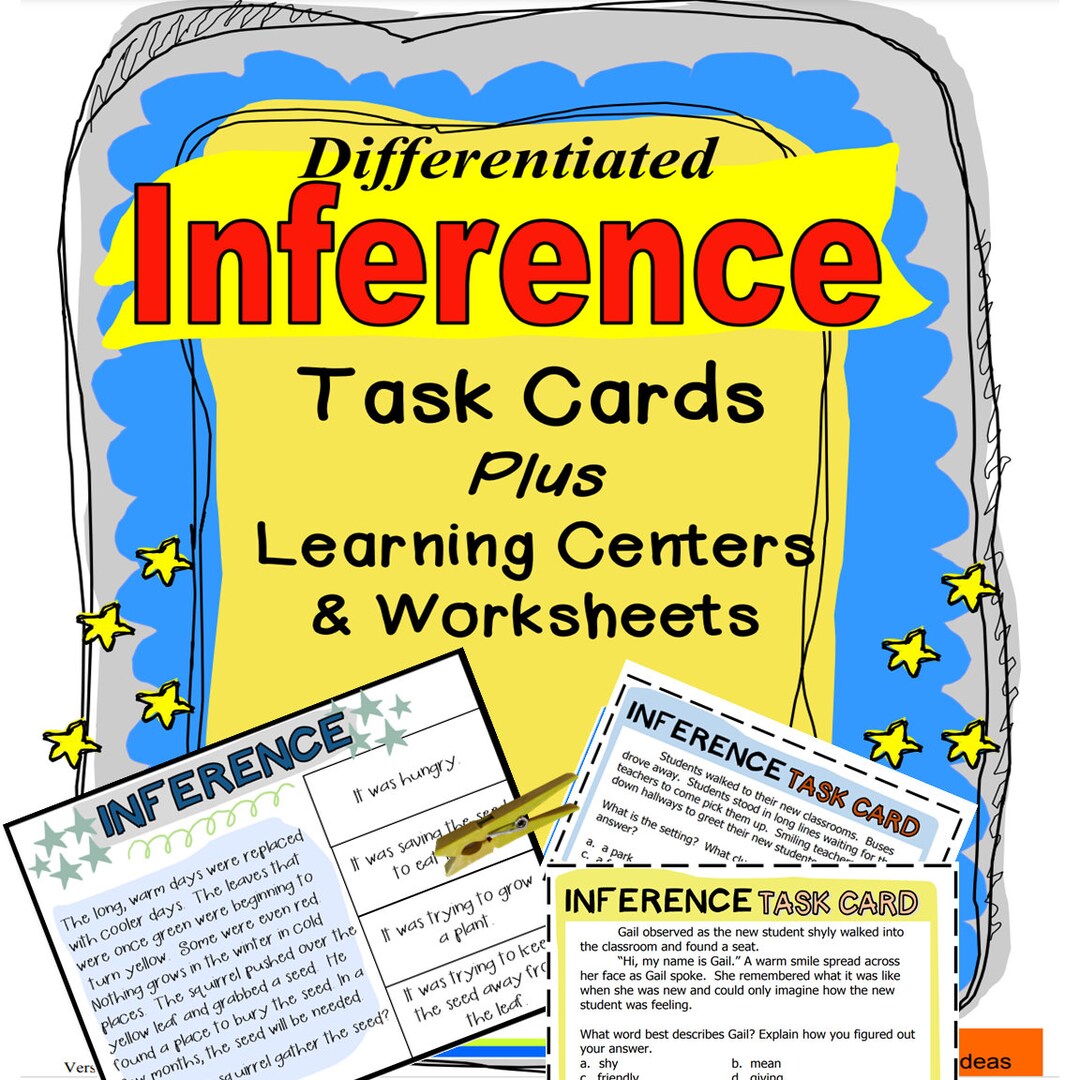 Leveled Inference Task Cards, Games, and Activities - Etsy