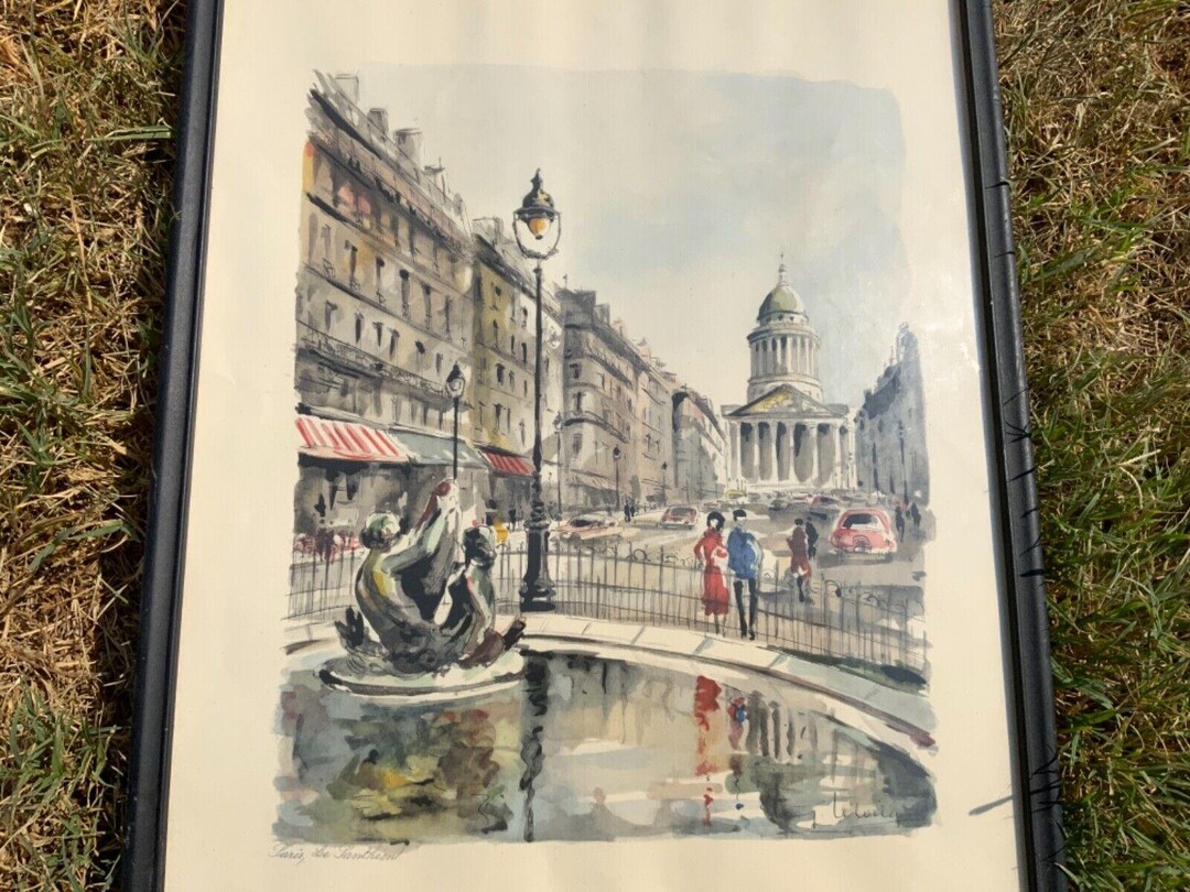 Vintage1950s Paris Original Watercolor Painting by G. Lelong - Etsy