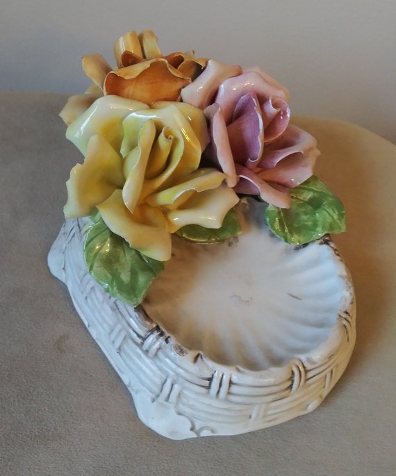 Italy Capodimonte Ashtray Soap Dish Vanity Dish Stunning | Etsy