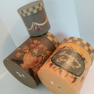 Ragon House Primitive Nesting Band Boxes, Folk Home Nesting Boxes Set ...