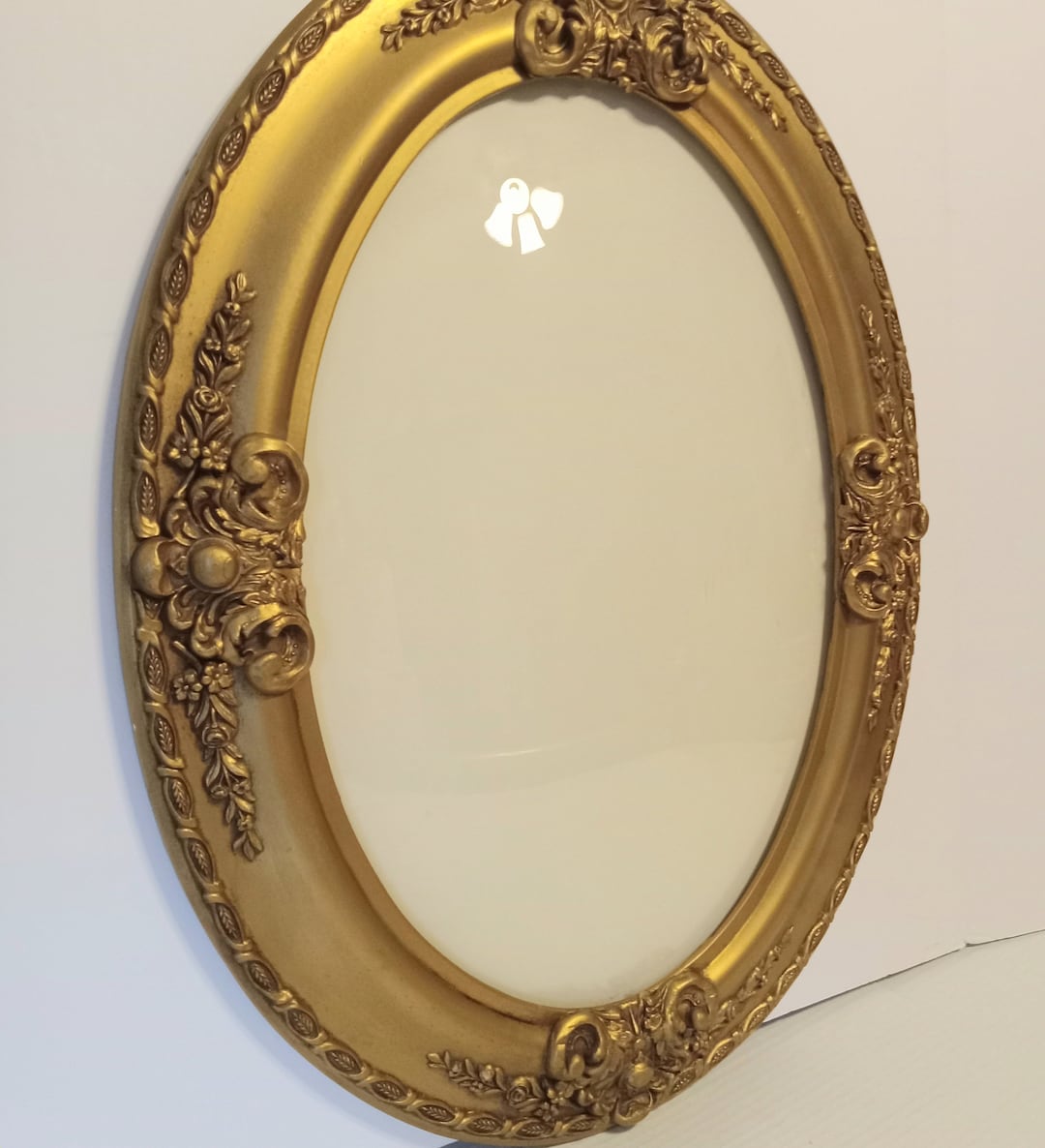 Antique Gold Gesso Frame Oval Large Bubble Convex Dome Glass Replcement ...