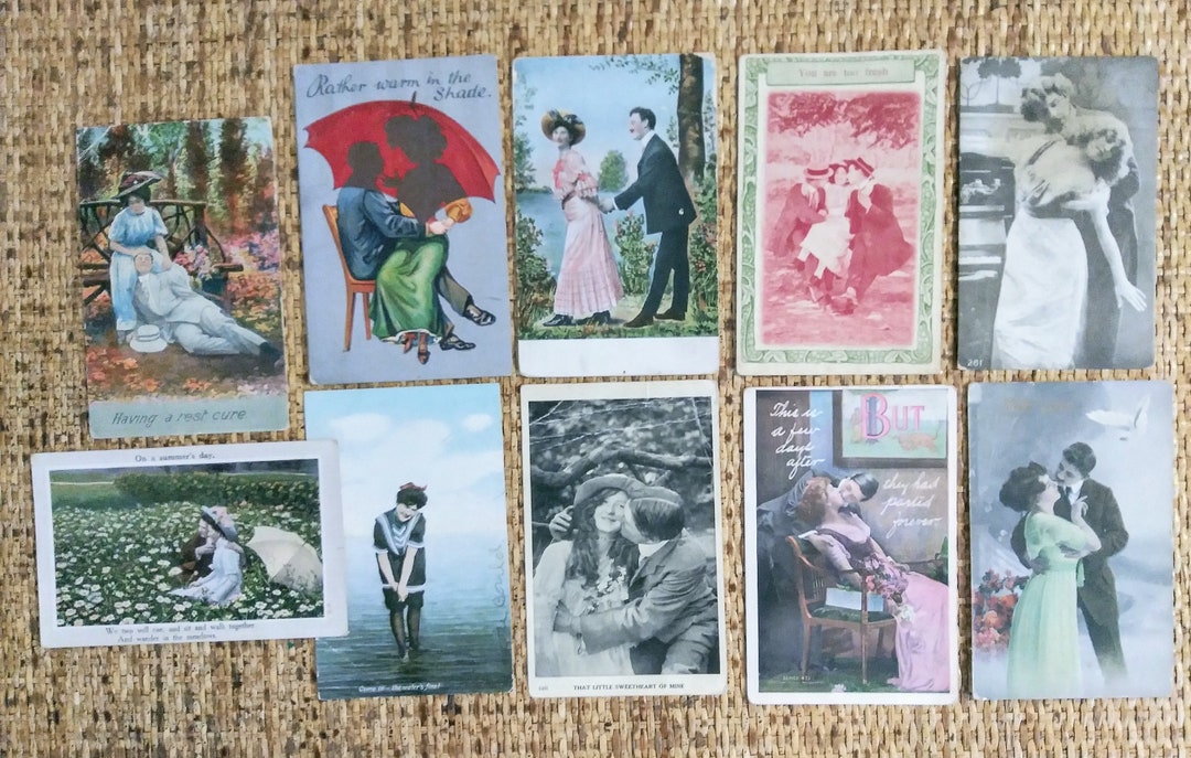Antique Victorian Post Cards Early 1900s 5 Stamped and Mailed Victorian ...