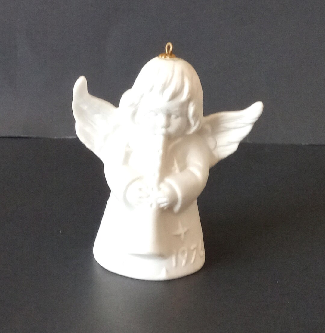 Goebel Angel Bell Christmas Ornament - White Bisque Holiday Decor - Etsy