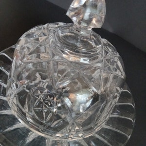 Beautiful Crystal Domed Butter Dish Cheese Dish Star Design Lidded ...