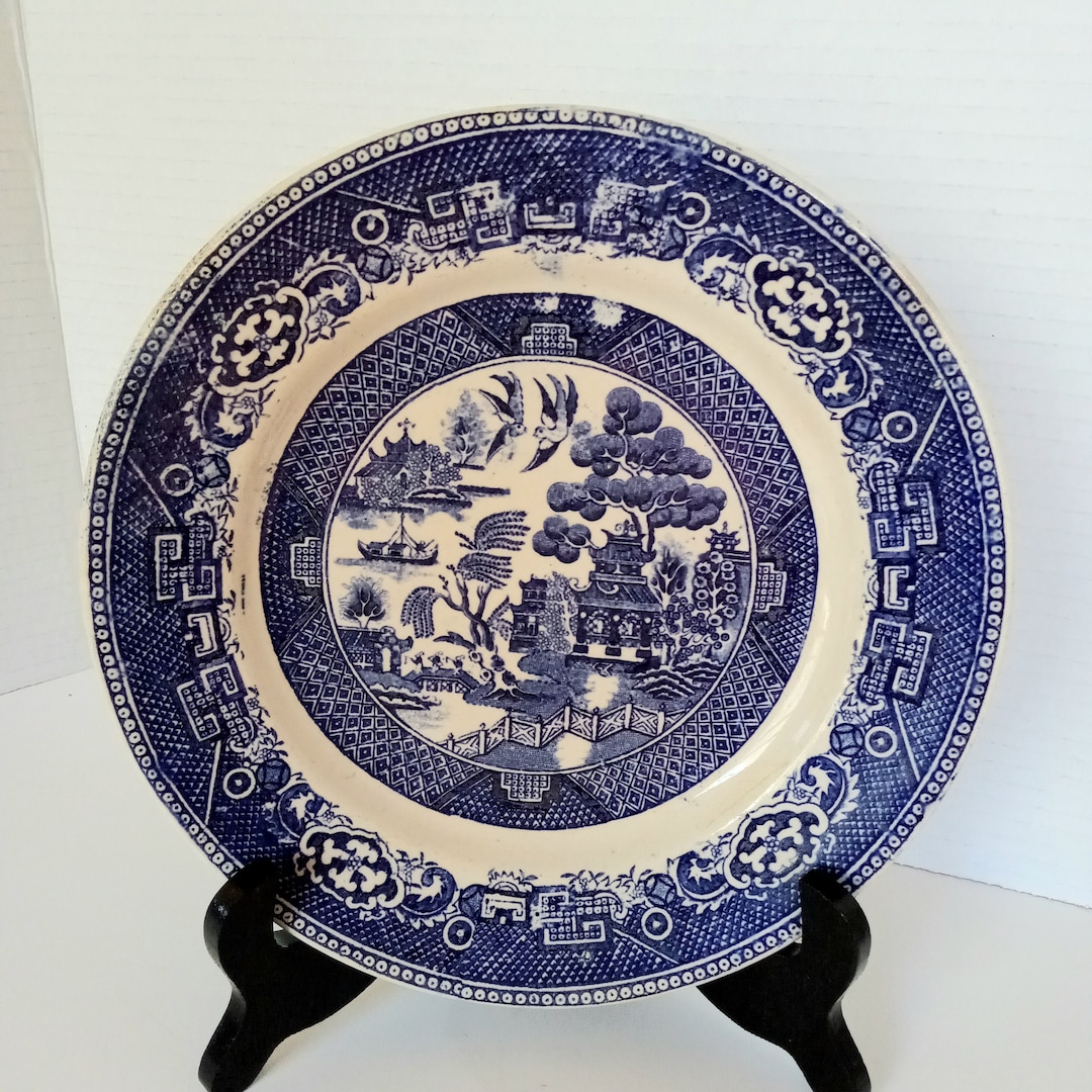 Antique Petrus Regout Maastricht Willow 9-inch Plate From Holland Blue ...