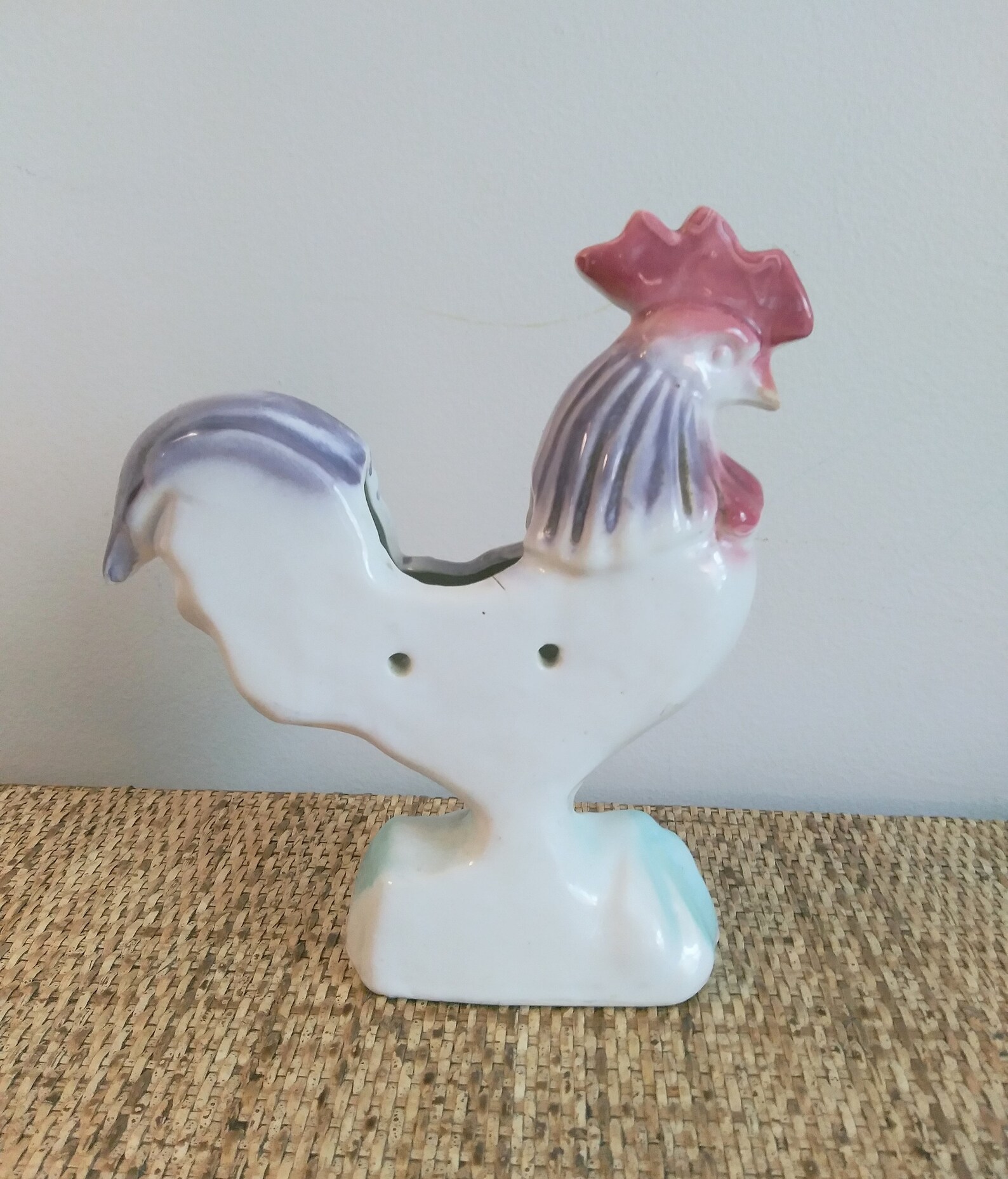 Vintage Rooster Wall Pocket Beautiful Vintage Pastel Tones - Etsy