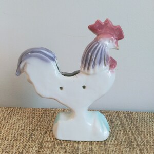 Vintage Rooster Wall Pocket, Beautiful Vintage Pastel Tones Bud Vase ...