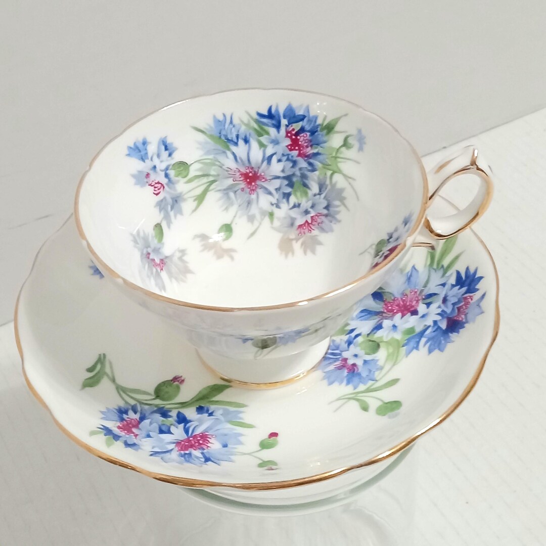 Beautiful Hammersley Blue Large Flower Pedestal. Hammersley Tea Cup and ...