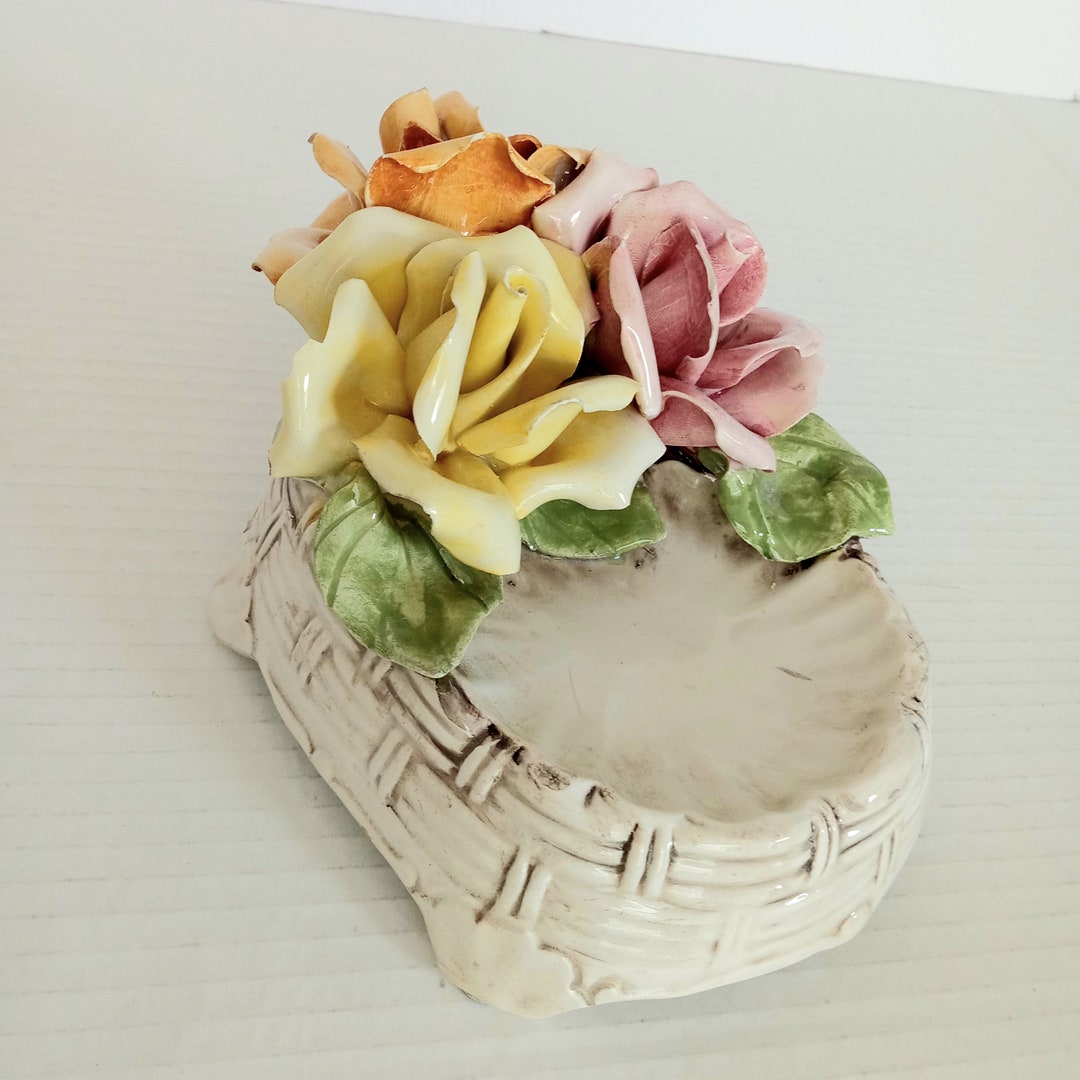Italy Capodimonte Ashtray, Soap Dish, Vanity Dish, Stunning Large ...