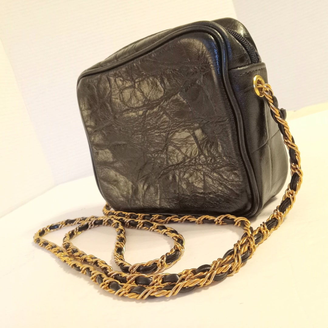 Vintage Ann Taylor Faux Croco Crossbody Purse: Gold Tone Chain Strap - Etsy