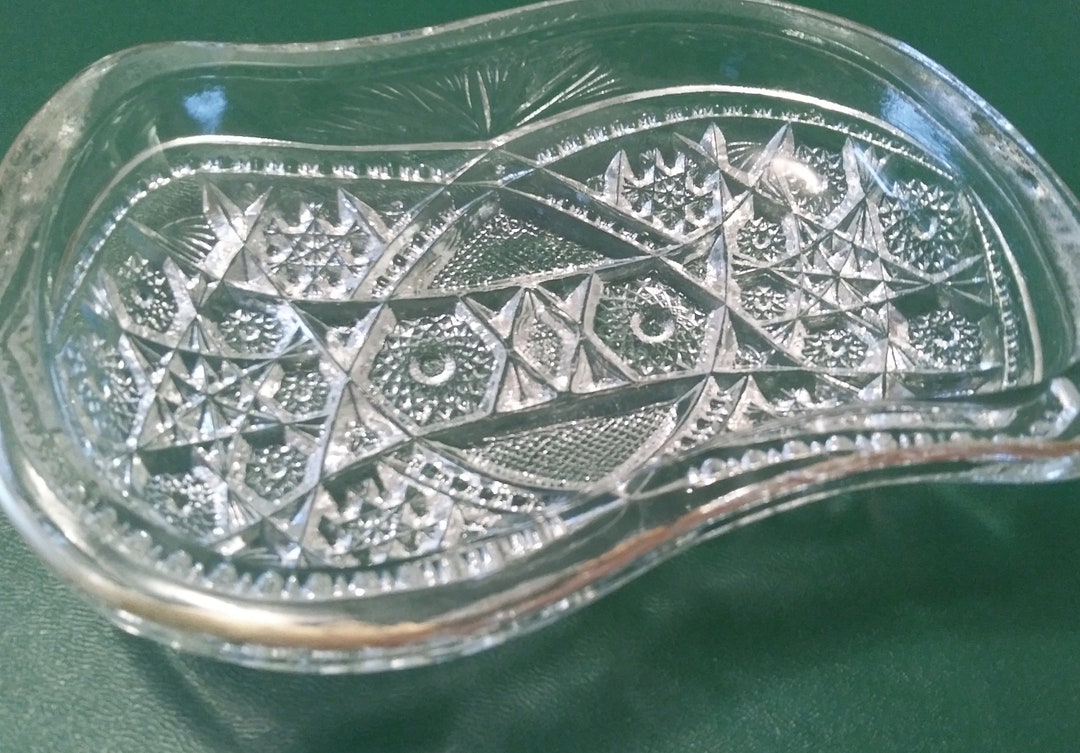 Antique Cut Glass Relish Dish S Shape Relish Candy Nut Dish - Etsy