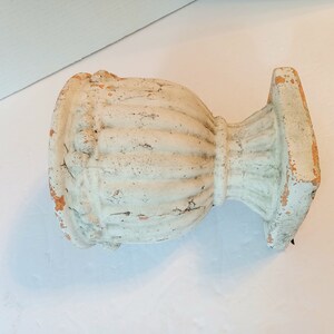 Shabby Distressed Neoclassical White and Terracotta Pedestal Planter ...