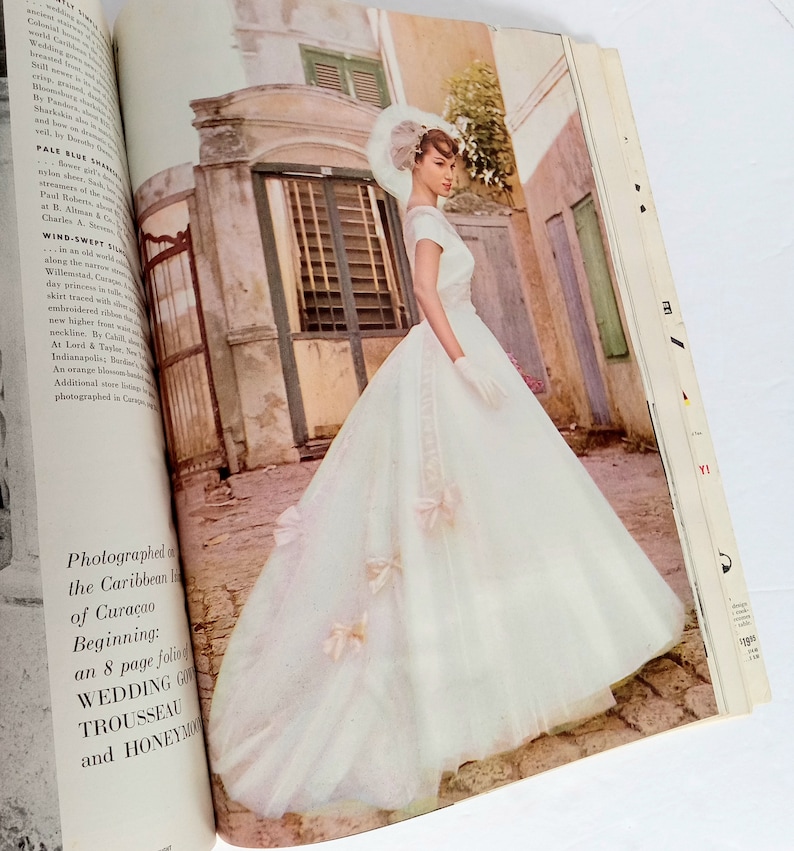 Vintage Modern Bride Magazine Spring 1958: Paris Honeymoon, 50s Fashion ...