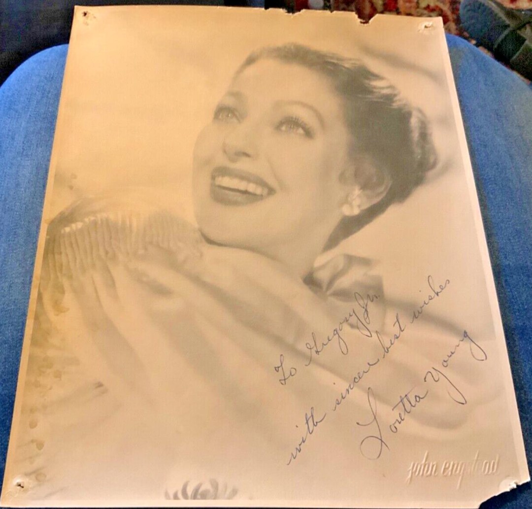 Rare Loretta Young vintage Celebrity Autograph Photo - Etsy