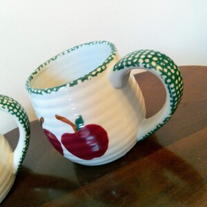 Primitive Folk Apple Green Spatterware Pair of Mugs Green Spongeware ...