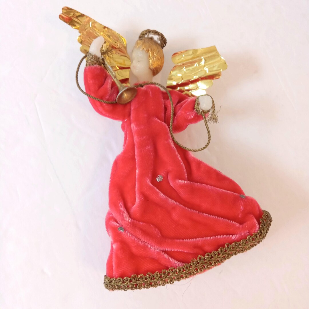 Vintage Wax Angel Topper Angel Christmas Ornament 1950 1960 Western ...