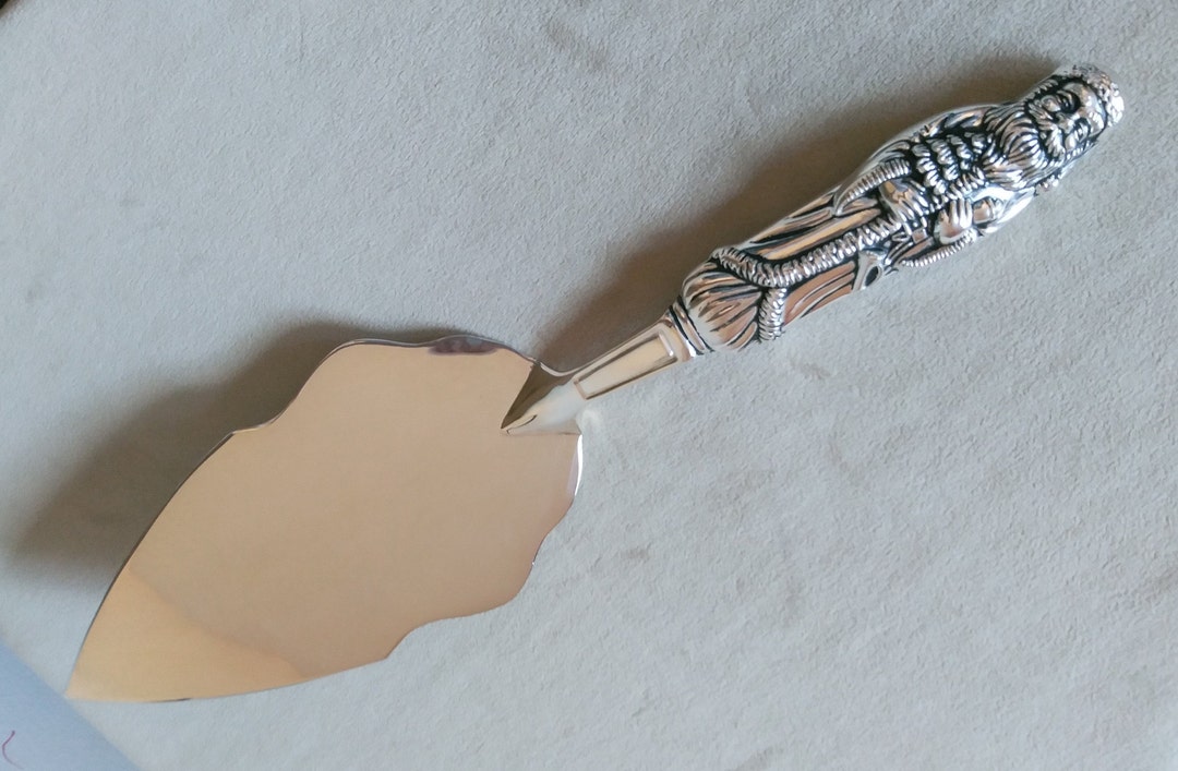 Godinger Silver Plate Santa Pie Server / Cake Server Christmas Serving ...