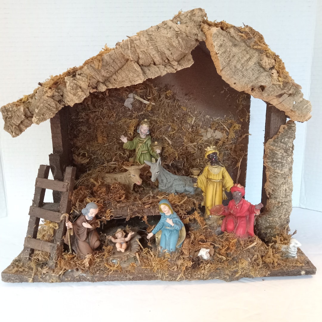Vintage Rustic Nativity Set From the Mid-century Period Made in Italy ...