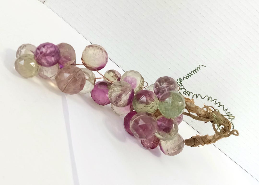 Vintage Lucite Grape Cluster: Purple, Green, Clear Acrylic Fruit Decor ...