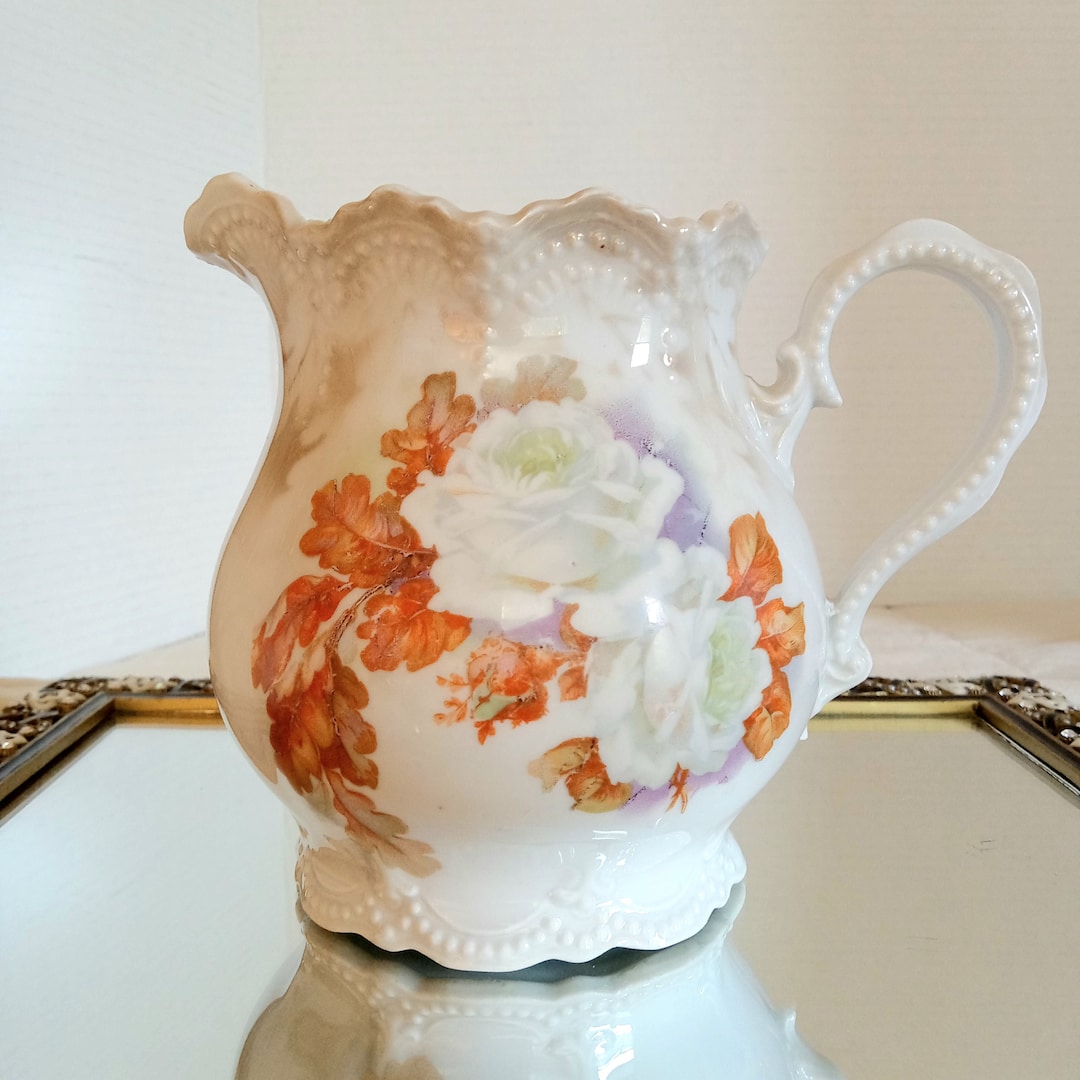 Antique Leuchtenburg German Milk Pitcher, Large Creamer, Victorian ...