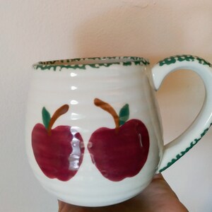 Primitive Folk Apple Green Spatterware Pair of Mugs Green Spongeware ...