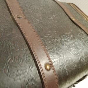 Vintage Embossed Leather and Straps Studded Wood Chest, Treasure Chest ...