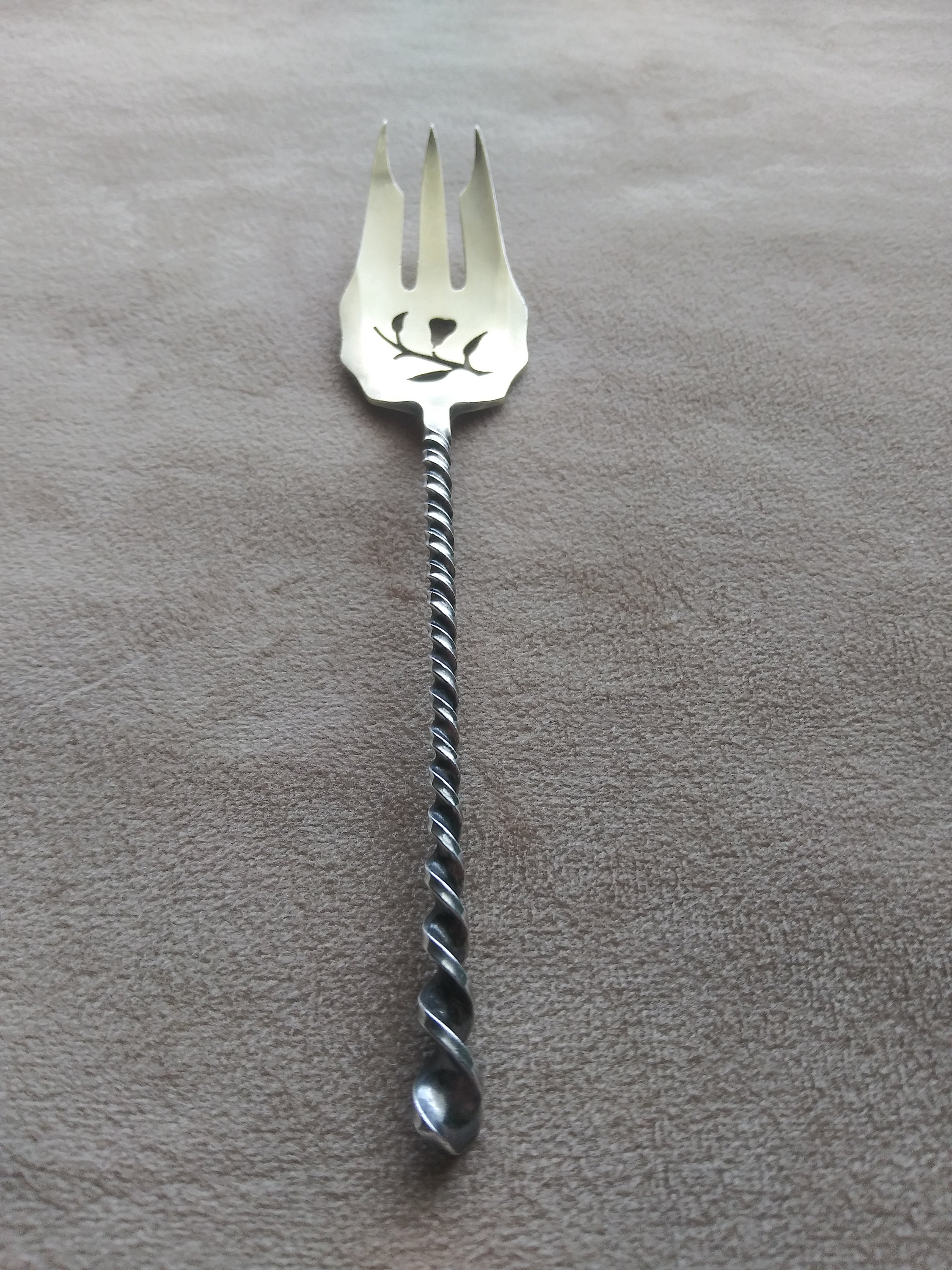 Antique Sterling Silver Lemon Fork with Swirled Handle 6 | Etsy