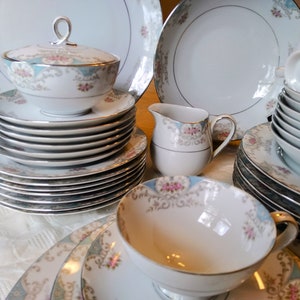 Kenmark Fine China Set in a Delicate Pink Roses Pattern Over a - Etsy