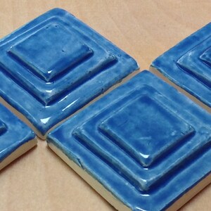 2 3D Tile Accent Tiles Set of 4, Capri Blue Gloss. Kitchen, Fireplace ...