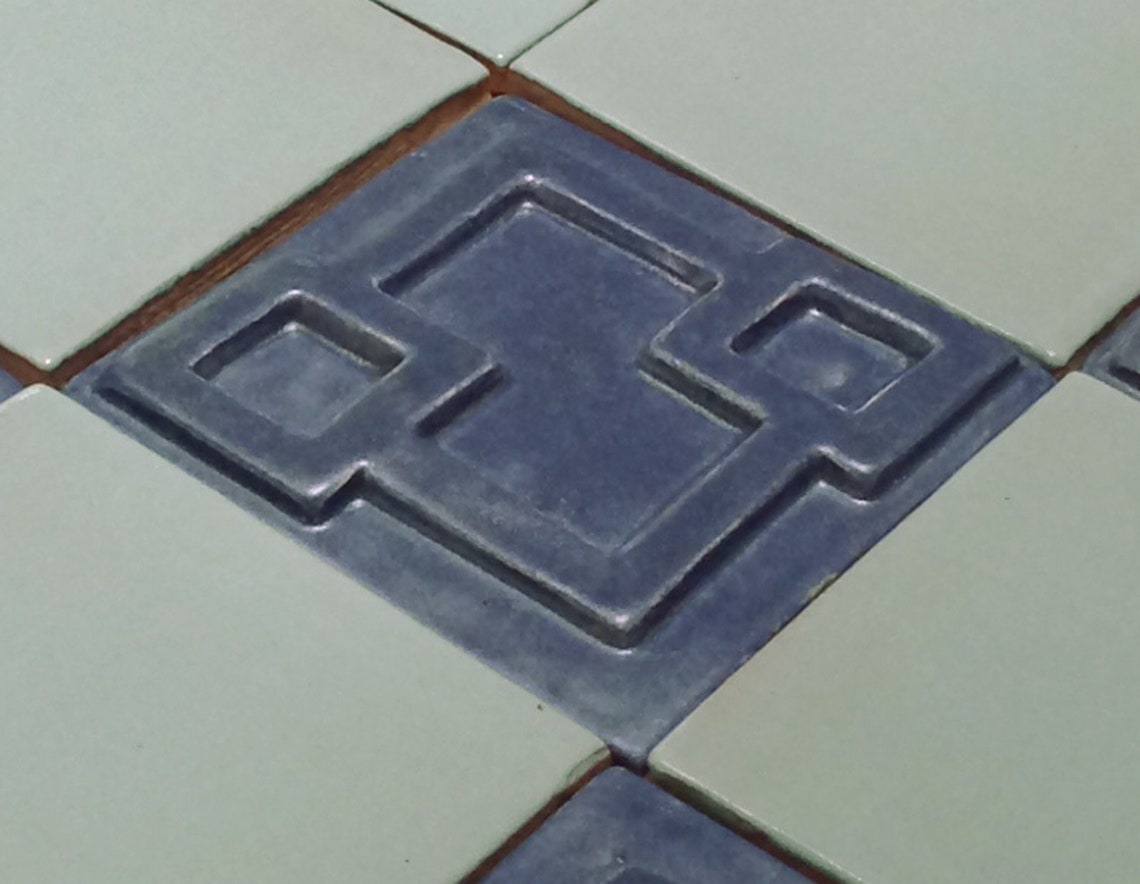 4 3D Geometric Tiles Set of 4 Prairie Style Stormy - Etsy