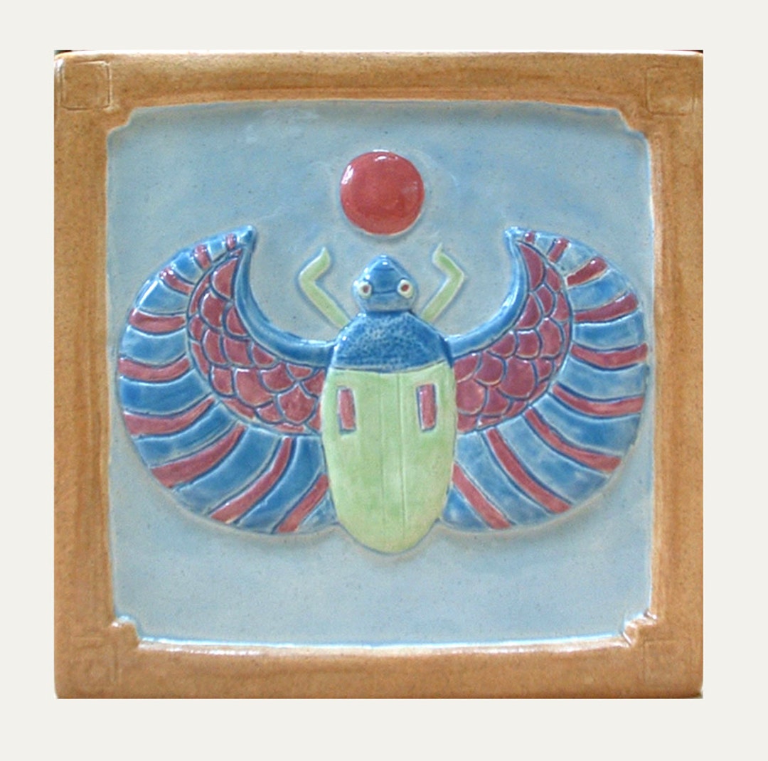 Scarab Tile, 6x6 Inch Pastel Colors, Victorian, Bright , Fun and One of ...