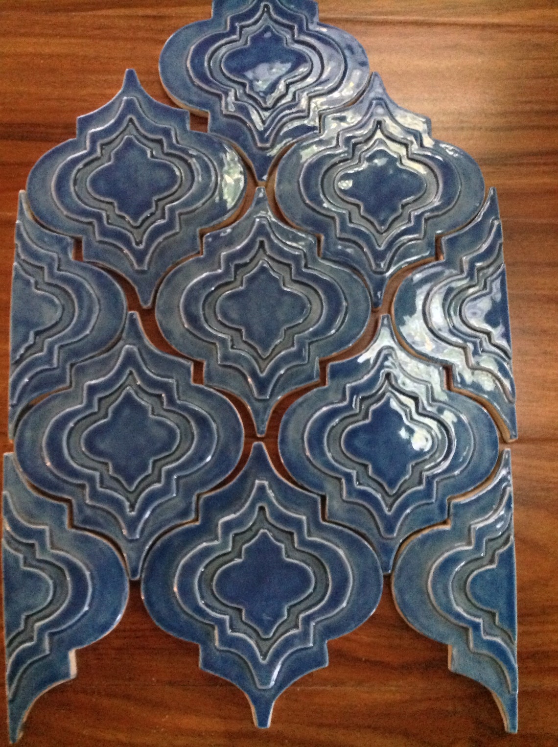 Arabesque Tile 1 Square Foot Capri Blue Glaze Handmade - Etsy