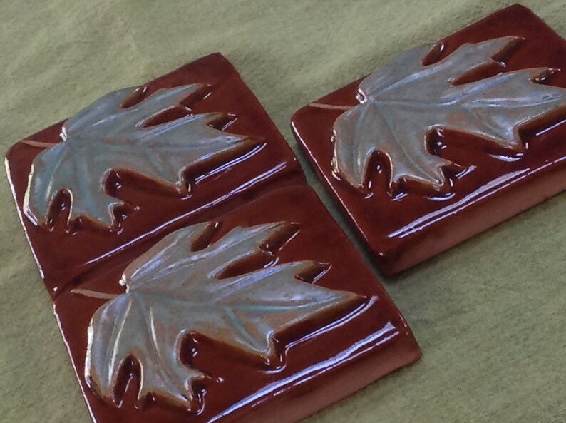 3 inch maple leaf Tile Arts and Crafts tile for fireplace or | Etsy