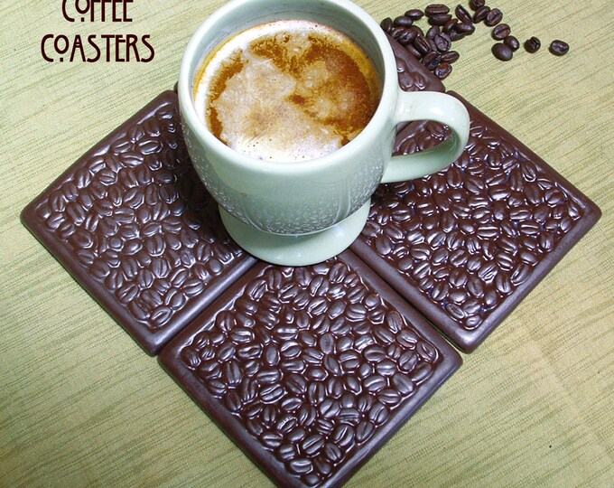 4 Coffee Coasters, Espresso Coasters Christmas or Housewarming Gift - Etsy