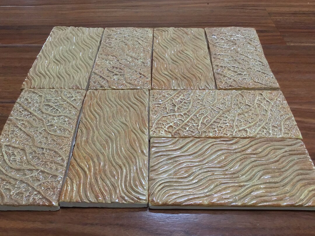 Textured Subway Tile, One Square Foot Sahara Sand Glaze, Two Patterns ...