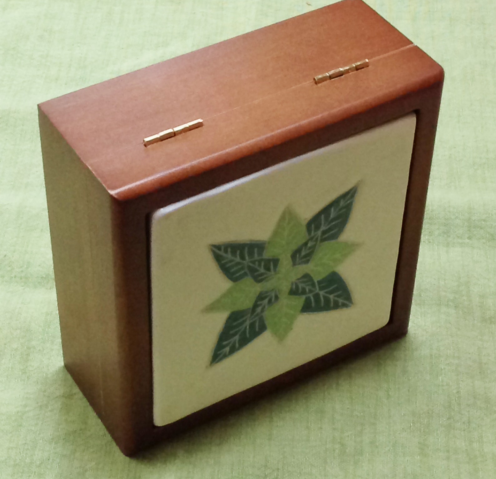 Tile Topped Box Small treasure box med and lime green on | Etsy