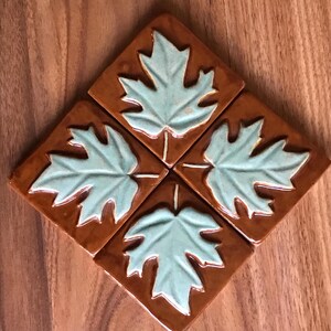 3-inch Maple Leaf Tile, Arts and Crafts Tile for Fireplace or Kitchen ...