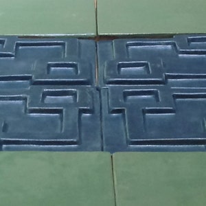 4 3D Geometric Tiles Set of 4 Prairie Style Stormy - Etsy