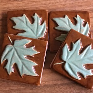 3-inch Maple Leaf Tile, Arts and Crafts Tile for Fireplace or Kitchen ...