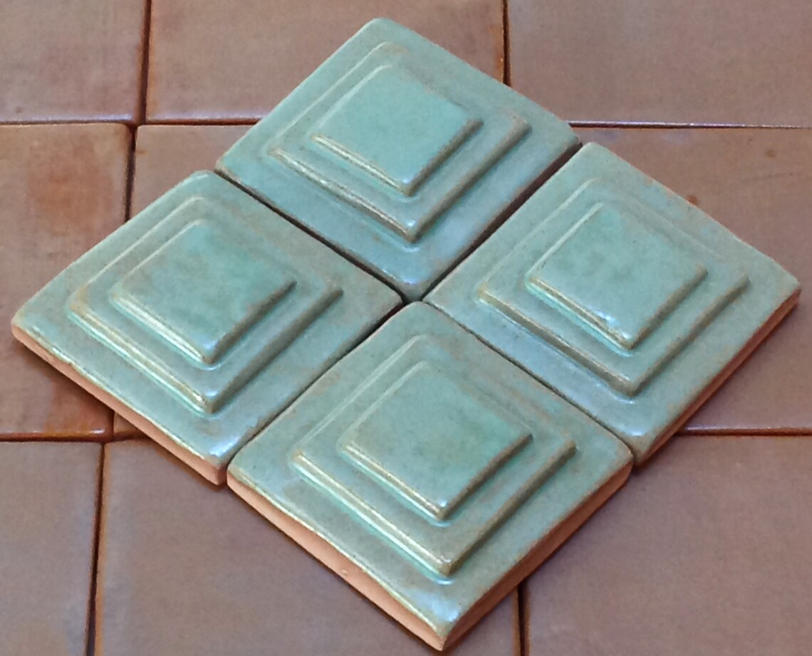 2 Inch Pyramid Tile Set of 4. Spring Green | Etsy