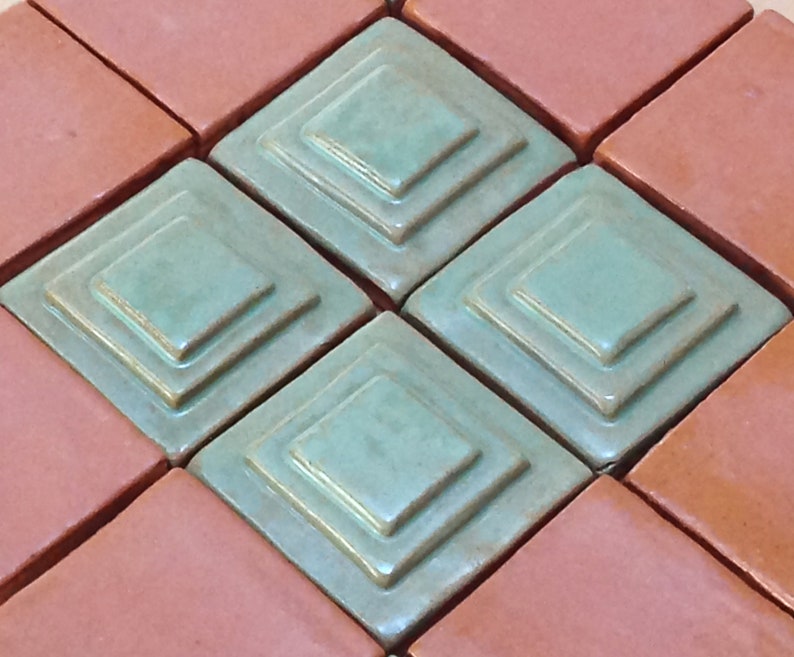 2 Inch Pyramid Tile Set of 4. Spring Green - Etsy