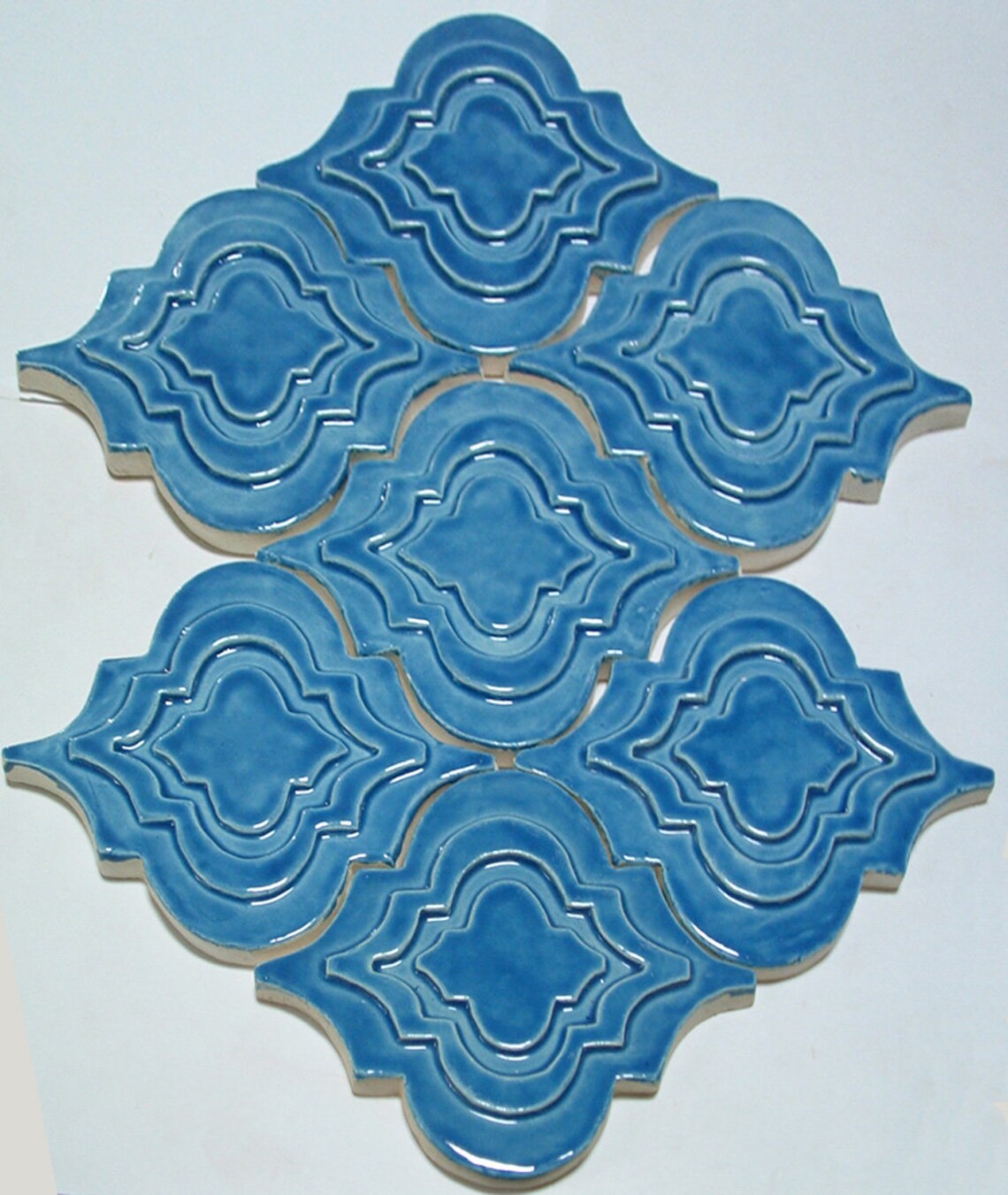 Arabesque Tile 1 Square Foot Capri Blue Glaze Handmade - Etsy