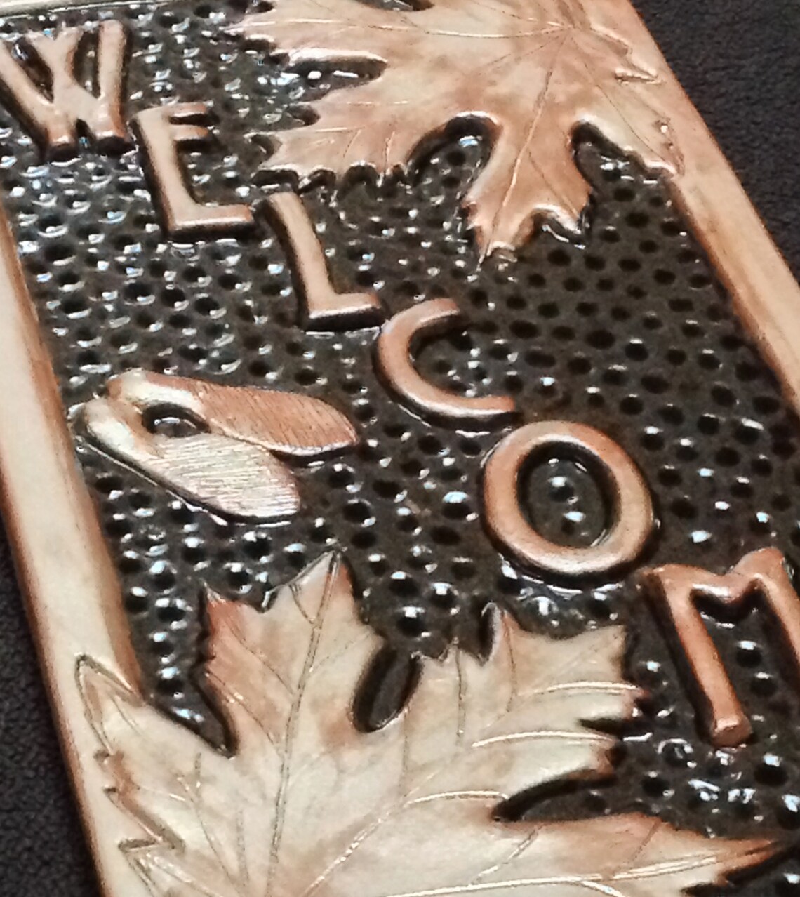 Tile Welcome Sign Maple Leaf Wedding Gift. Metallic Copper - Etsy