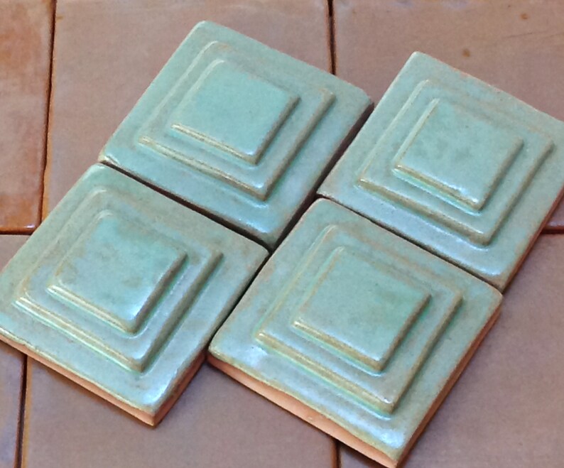 2 Inch Pyramid Tile Set of 4. Spring Green - Etsy